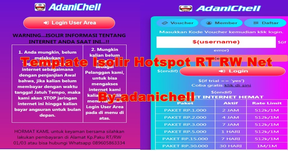 Template Isolir Hotspot RT RW Net - tes