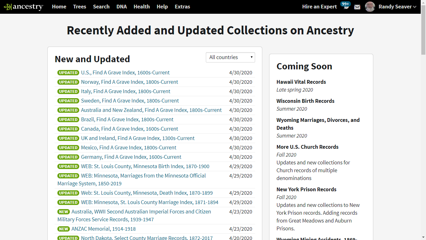Genea-Musings: Added and Updated Ancestry.com Record Collections - Week ...