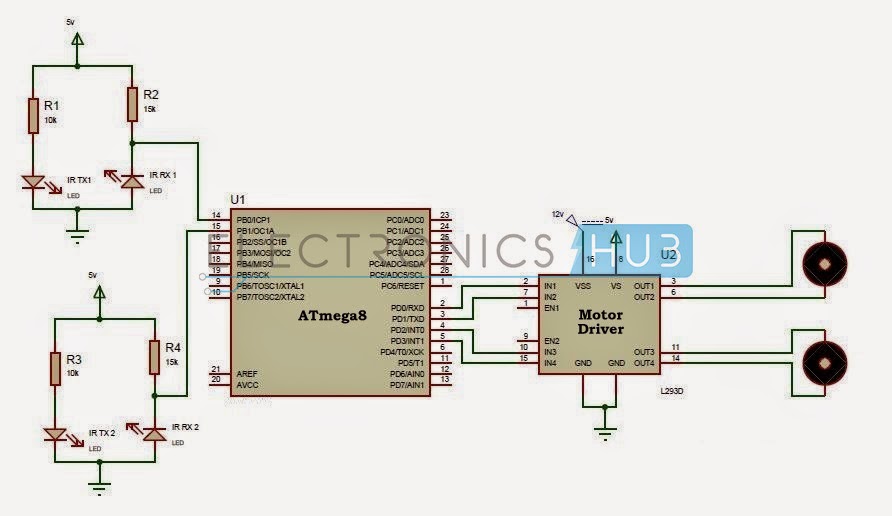 LINE FOLLOWER ROBOTIC CIRCUIT