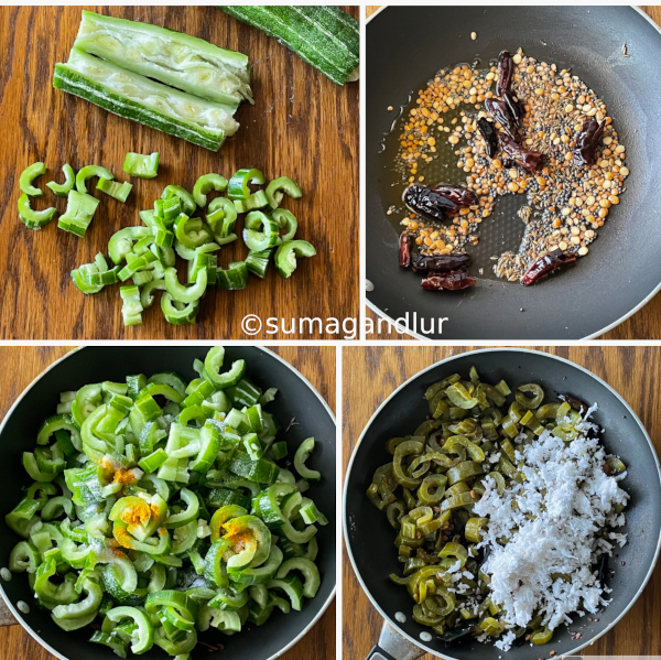 Veggie Platter: Potlakaaya Koora ~ South Indian Style Snake Gourd Curry