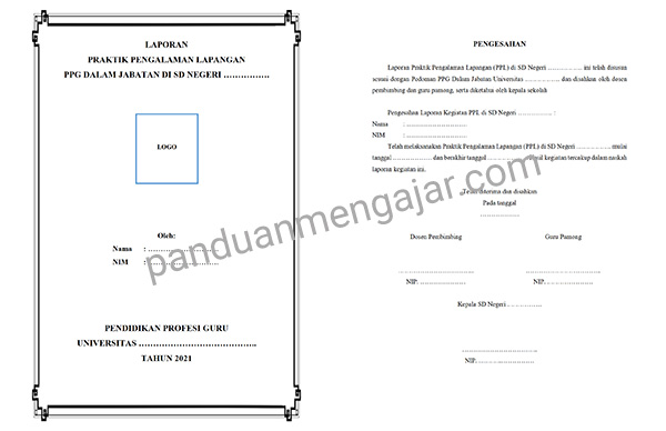 Contoh Format Laporan PPL PPG Dalam Jabatan