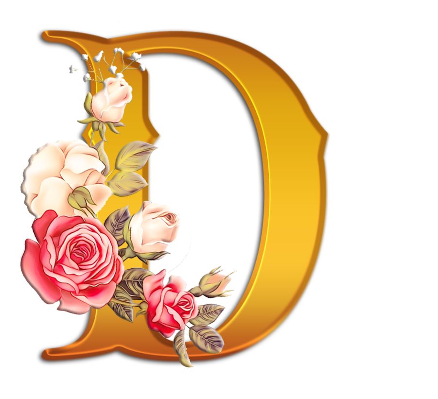 Sussurro De Amor Alfabeto Png Textura Dourado Com Rosas
