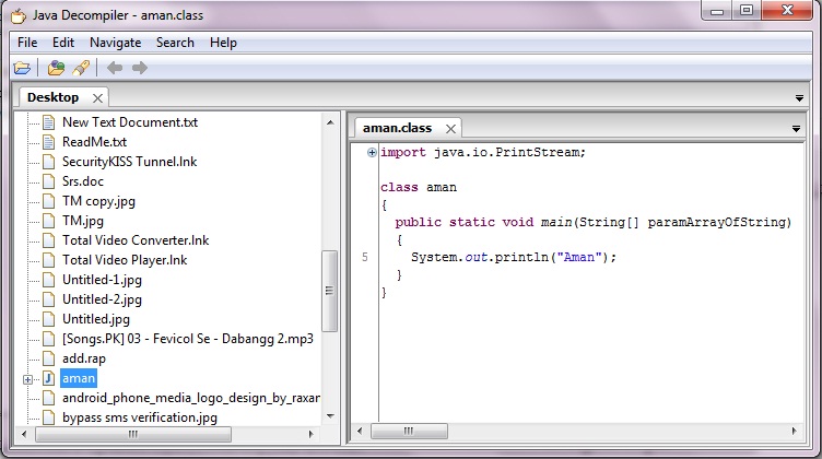 Downlodable Shareware Java Class File Decompiler