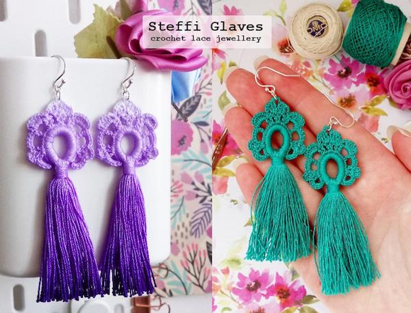 Micro Crochet Jewelry and Tutorials by SteffiGlaves / The Beading Gem