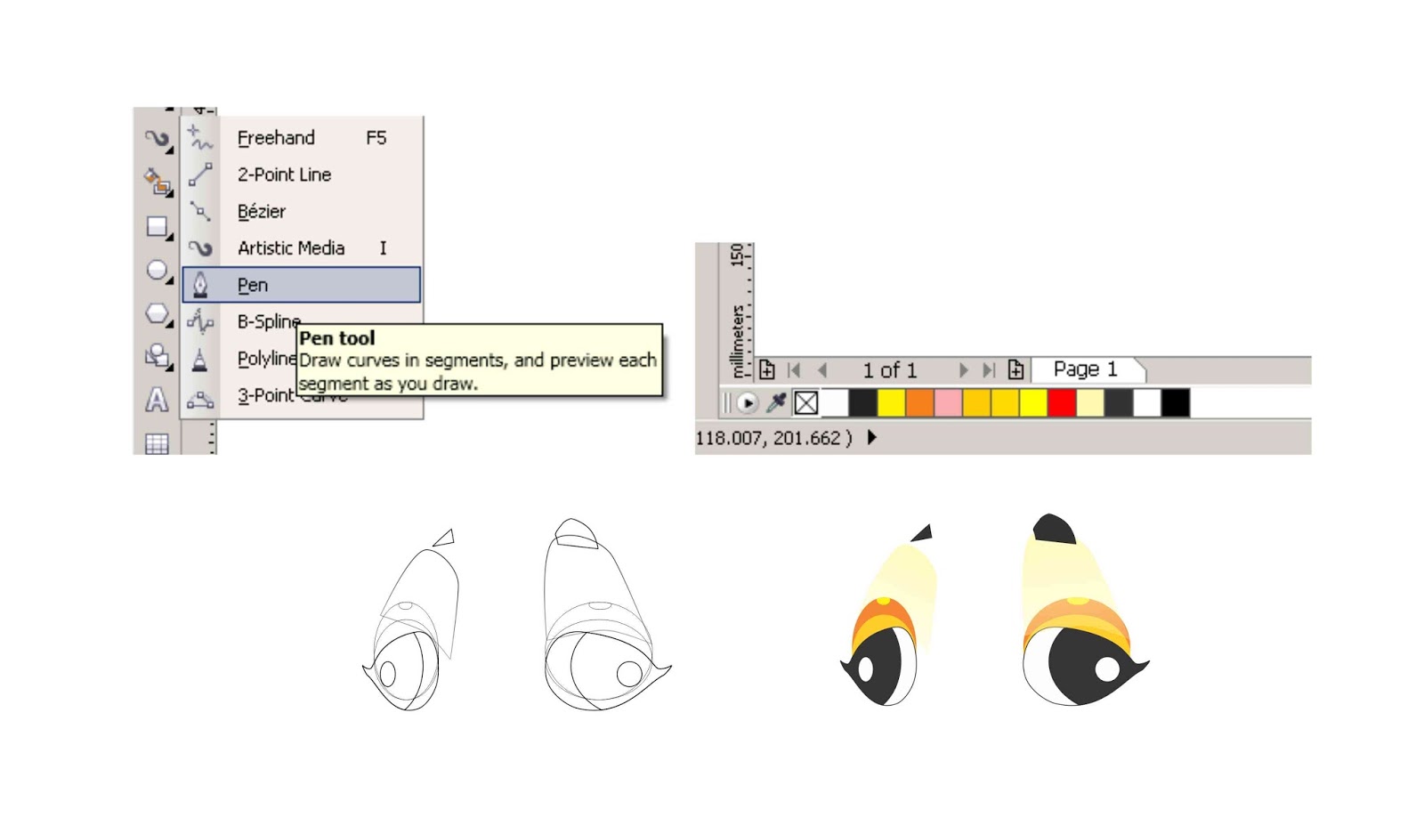 tutorial corelDraw: Create Images of Fish by Using CorelDraw