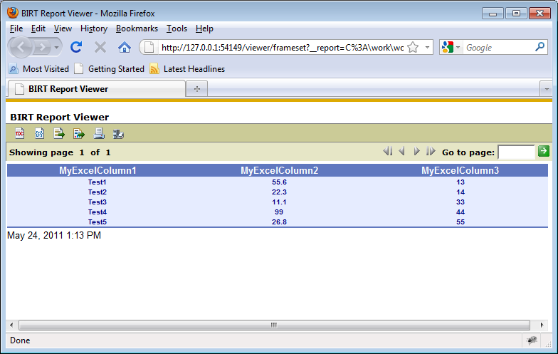 BIRT World: BIRT: Using XLS as a data source