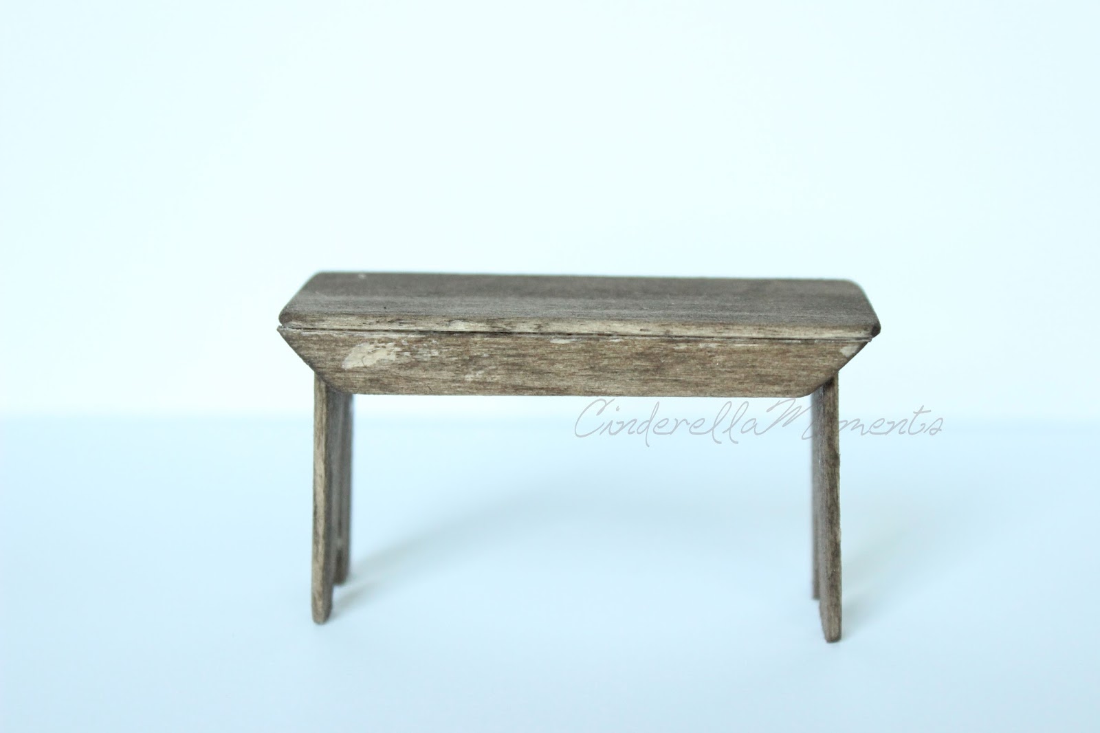 Cinderella Moments: Dollhouse Miniature Primitive Bench Tutorial