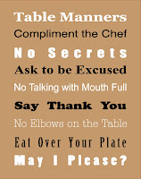 Basic Table Manners Free Printable | True Aim