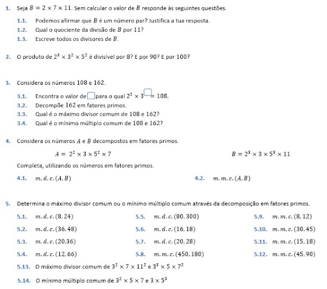 Ana Explica 6º Ano: Divisores de um número. Máximo divisor comum. Mínimo múltiplo comum