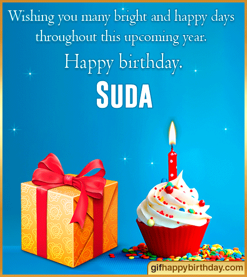 Wish Happy Birthday GIFs with Name Suda