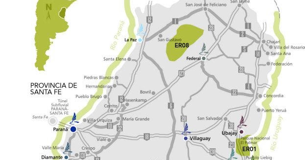 Entre Rios - Mapa de Observacion y Conservacion de Aves