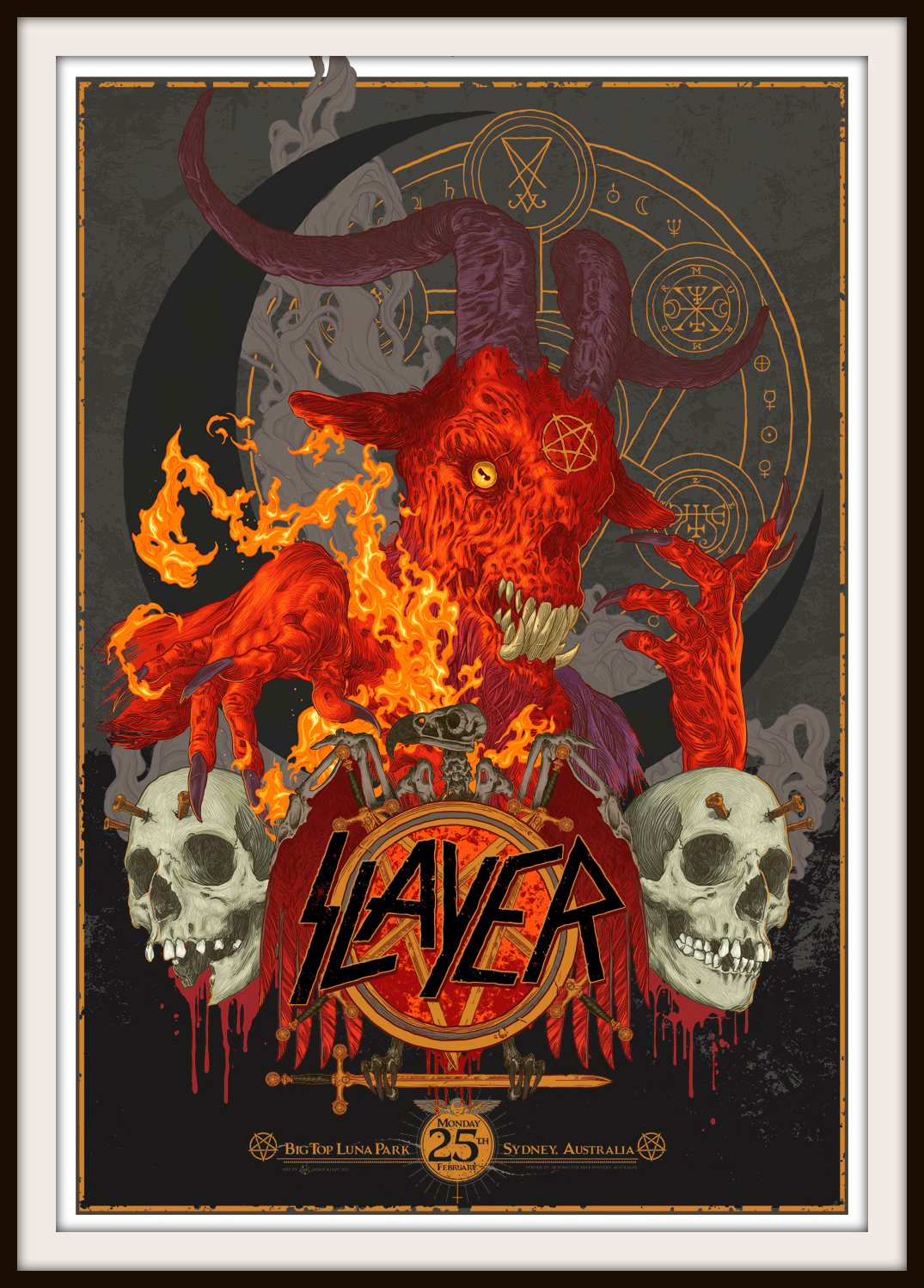 INSIDE THE ROCK POSTER FRAME BLOG: Vance Kelly Slayer Sydney Print Release