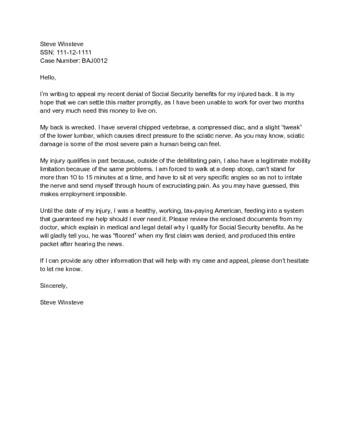 Disability Appeal Letter Template ~ Resume Letter