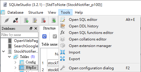 Hannibal@sql-bod-idv-tw SQL語法教學及範例: SQLite管理工具SQLite Studio