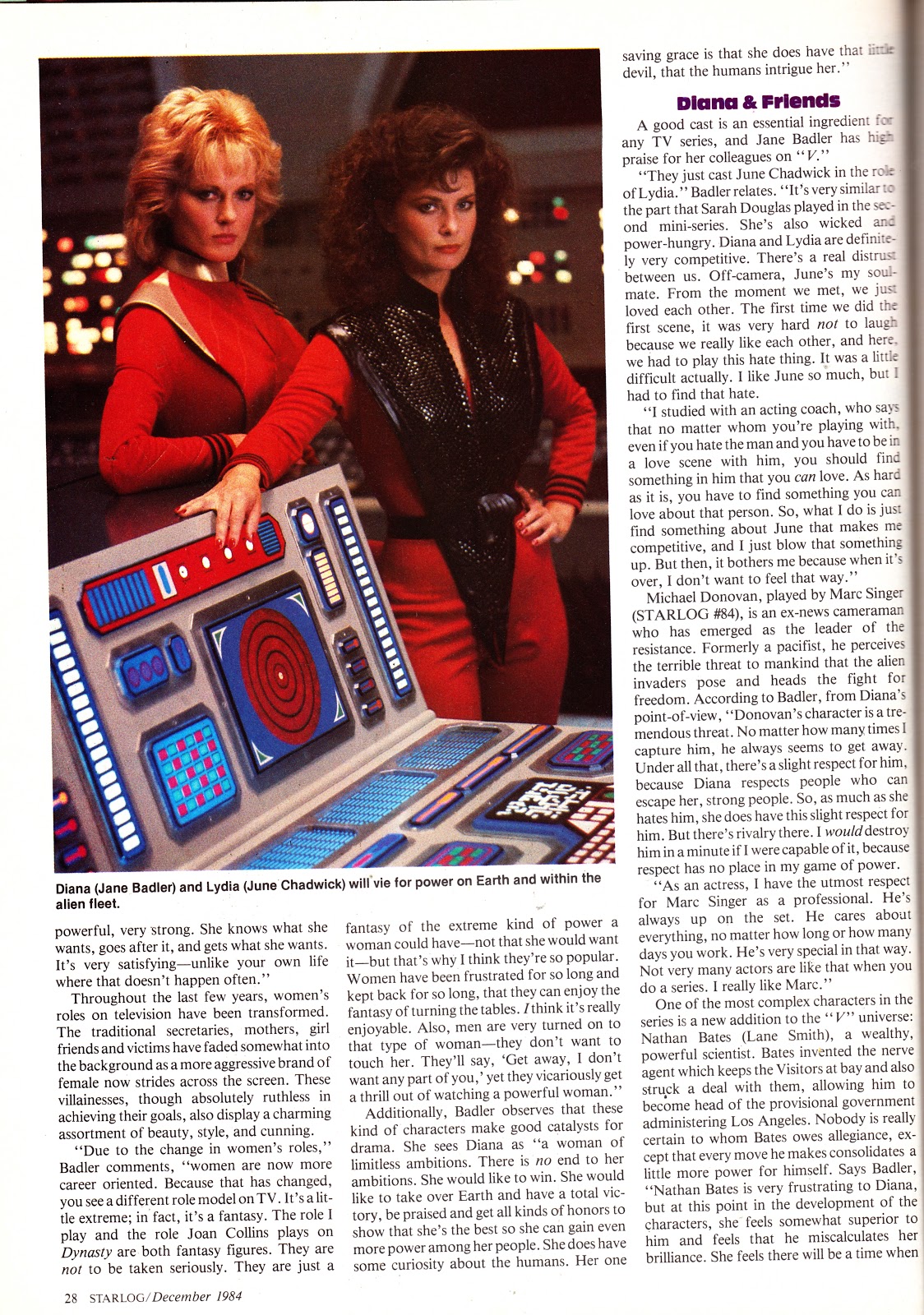 STARLOGGED - GEEK MEDIA AGAIN: 1984: JANE BADLER DISCUSSES 'V' (Starlog ...