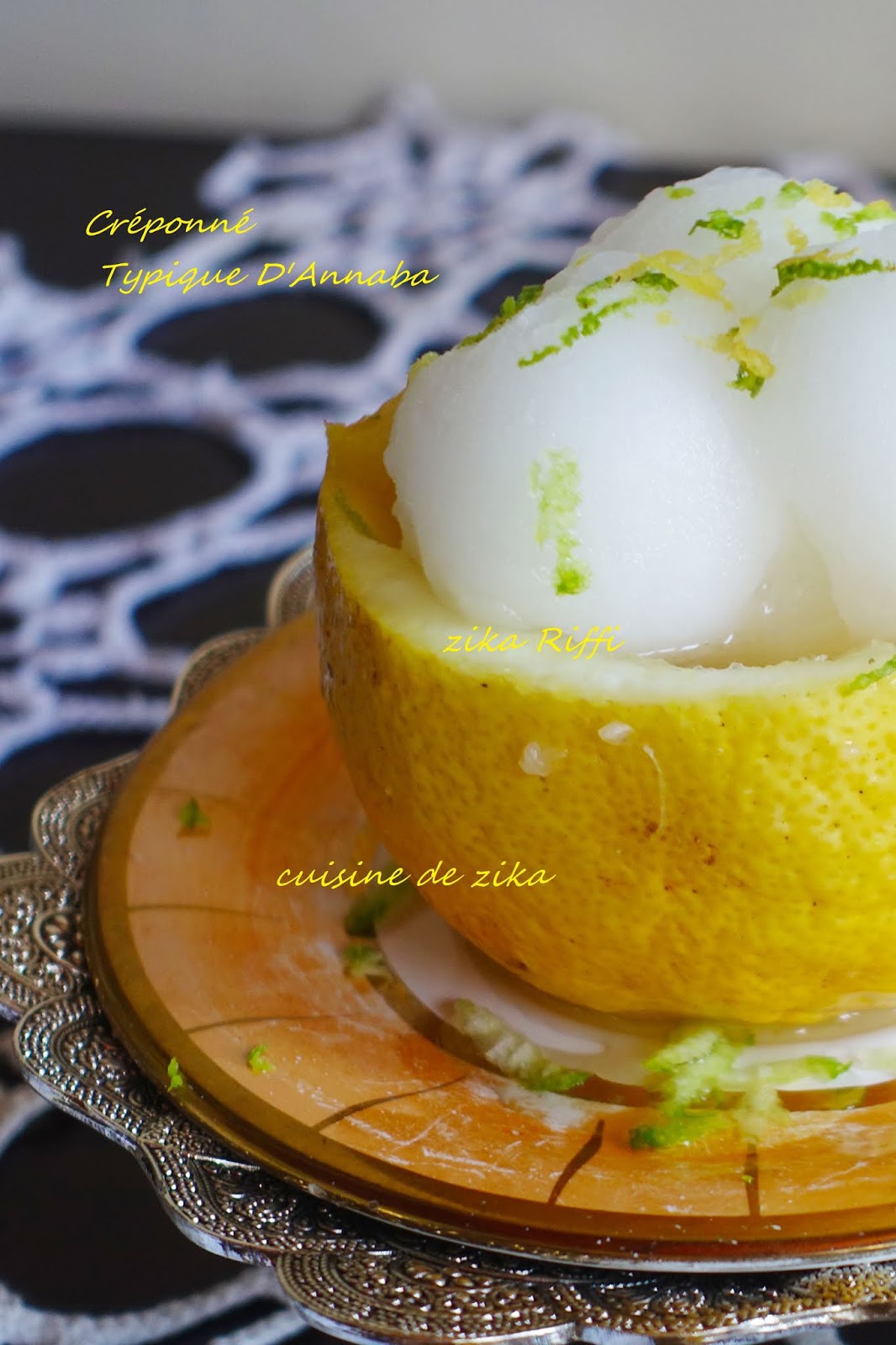 CREPONNE-SORBET CITRON ORIGINAIRE DE LA VILLE DE BÔNE