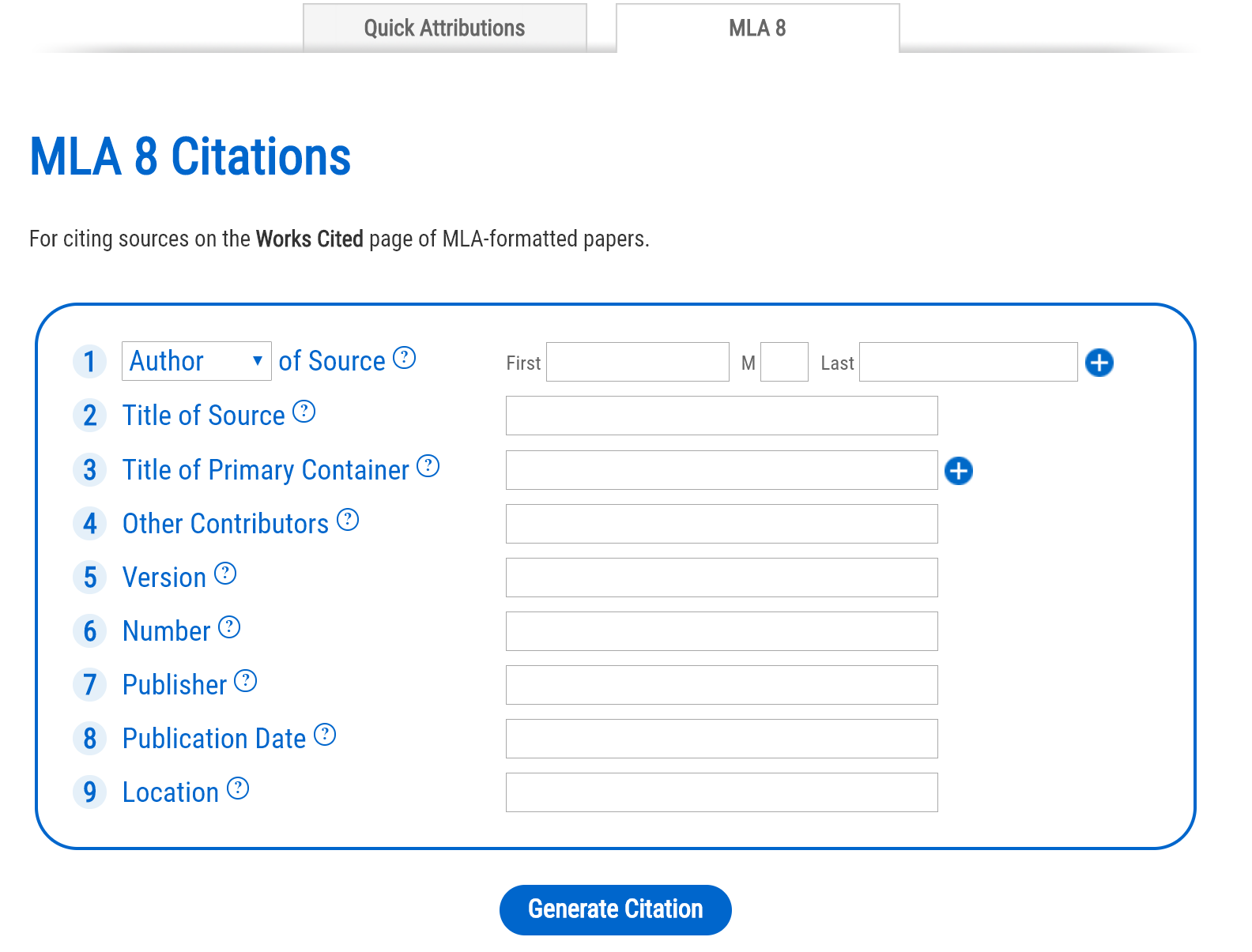 QuickCite - A Site That Helps Students Properly Format Citations ...