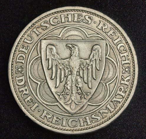 German 3 Mark Silver Commemorative coin, Bremerhaven - Bremen's harbor ...