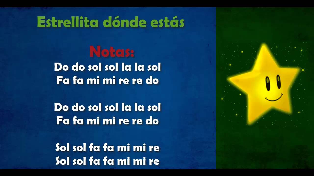 Música 2º Año : Estrellita donde estas en flauta y letra