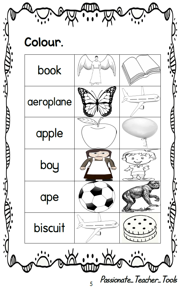 Passionate Teacher Tools: My First Words Book (70 pages)