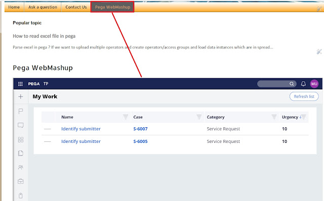 Pega Web Mashup | Pega Help | Case Management | Integration | Data Pages