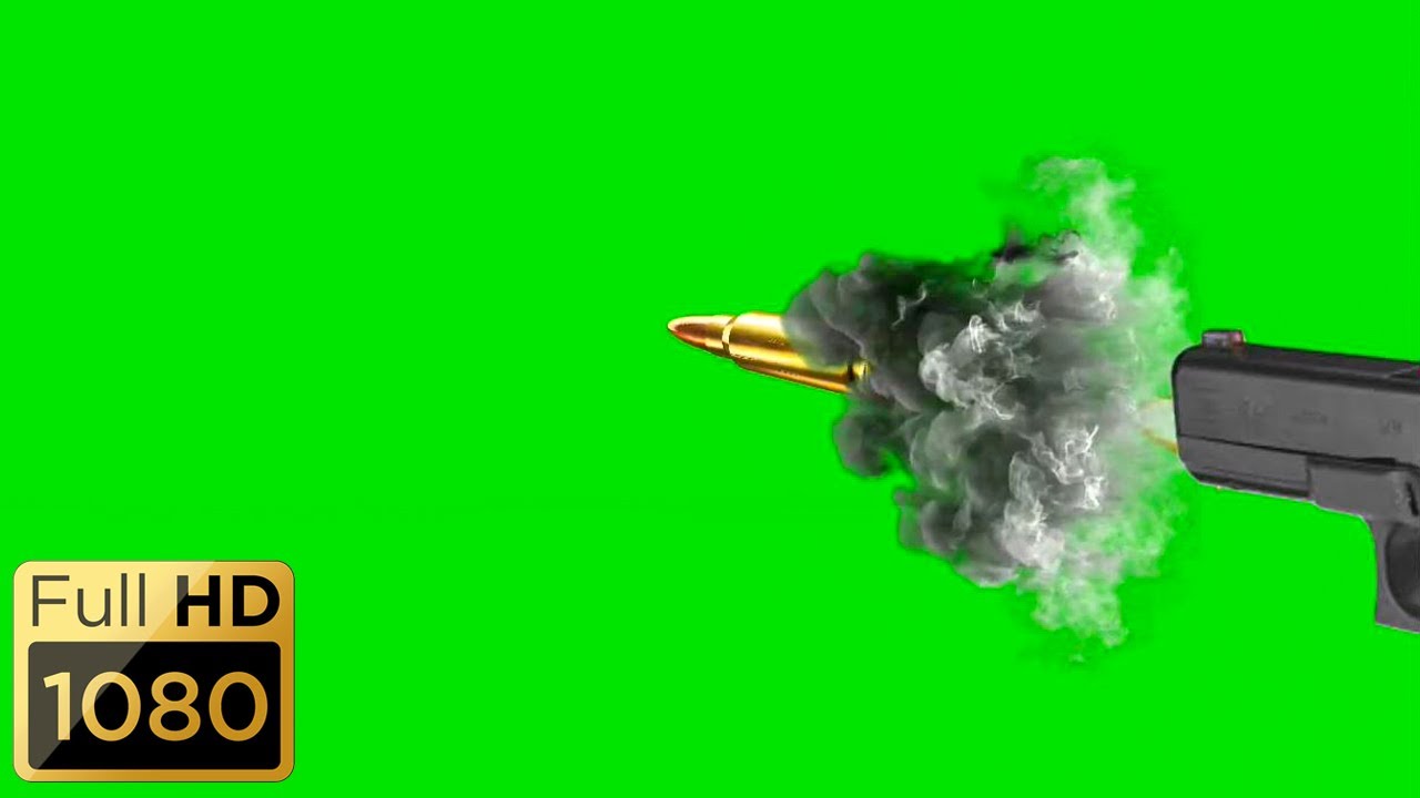 Gunshot in slow motion Green Screen effect