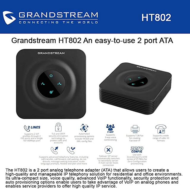 Grandstream HT502 VOIP: Grandstream GS-HT802 2 Port Analog Telephone ...