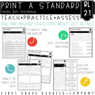 Reader Ready: RL .1 Ask and Answer Questions About a Text | First Grade ...