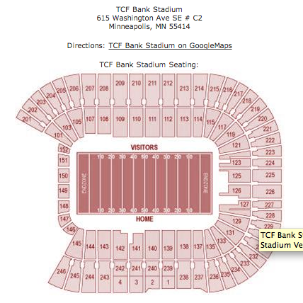 Minnesota Golden Gophers: TCF Bank Stadium Layout