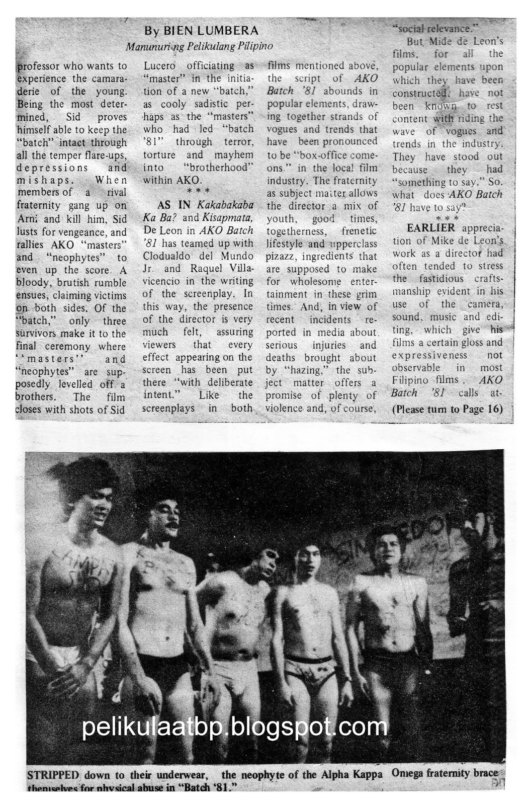 PELIKULA, ATBP.: 5 FILM REVIEWS OF "AKO: BATCH '81 (Released November 18, 1982)