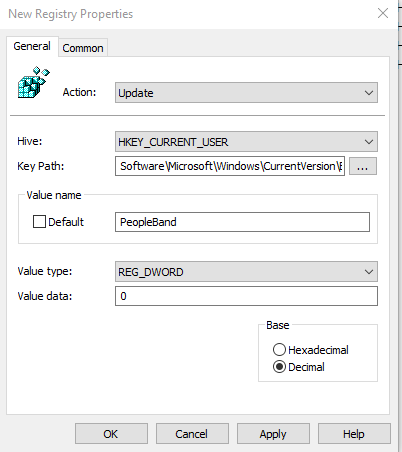 ChronicBit - An Engineers blog: Remove Show People button Windows 10 1709