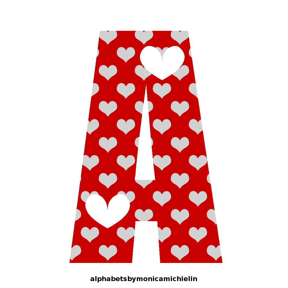 M. Michielin Alphabets: RED ALPHABET WHITE HEARTS AND ICONS PNG, #heart ...