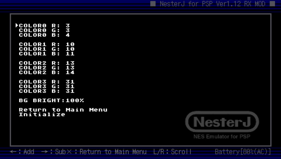 psp＆epsp NESエミュレーターNesterJ RX Mod紹介