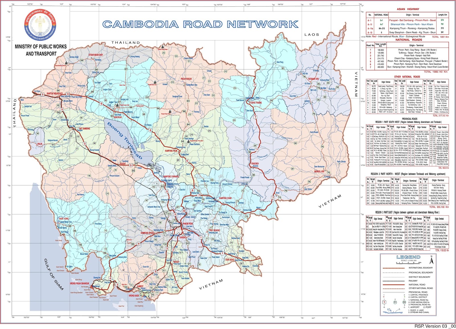 Royal Cambodian Government Road Maps - Civil Engineering