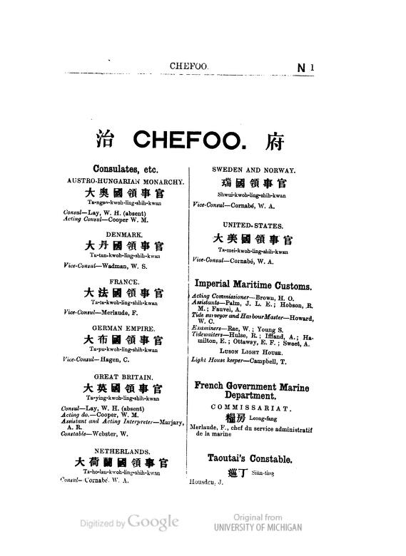 Chefoo는 연대(煙臺)인가 지부(芝罘)인가?