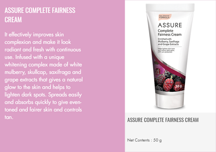 Myvestige: ASSURE COMPLETE FAIRNESS CREAM
