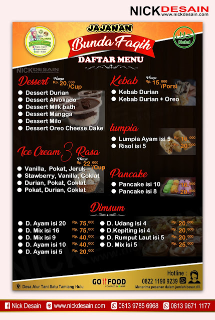 Contoh Desain List Menu / Buku Menu/ Daftar Menu Jajanan Bunda Faqih ...