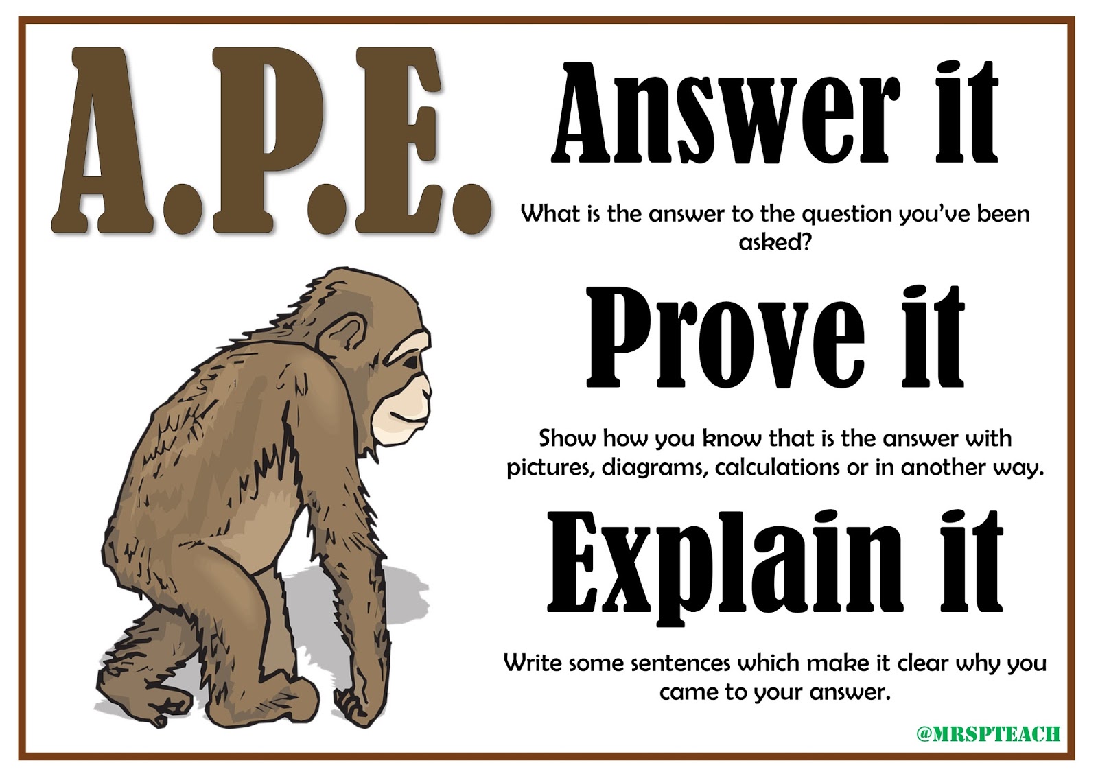 Mrs P Teach: Going A.P.E. (Replacing P.E.E.)