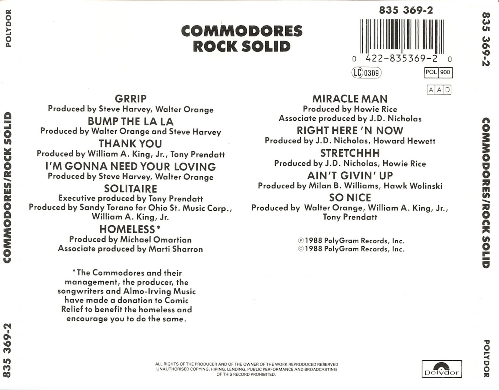 The First Pressing CD Collection: Commodores - Rock Solid