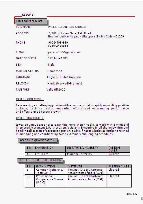 current resume styles