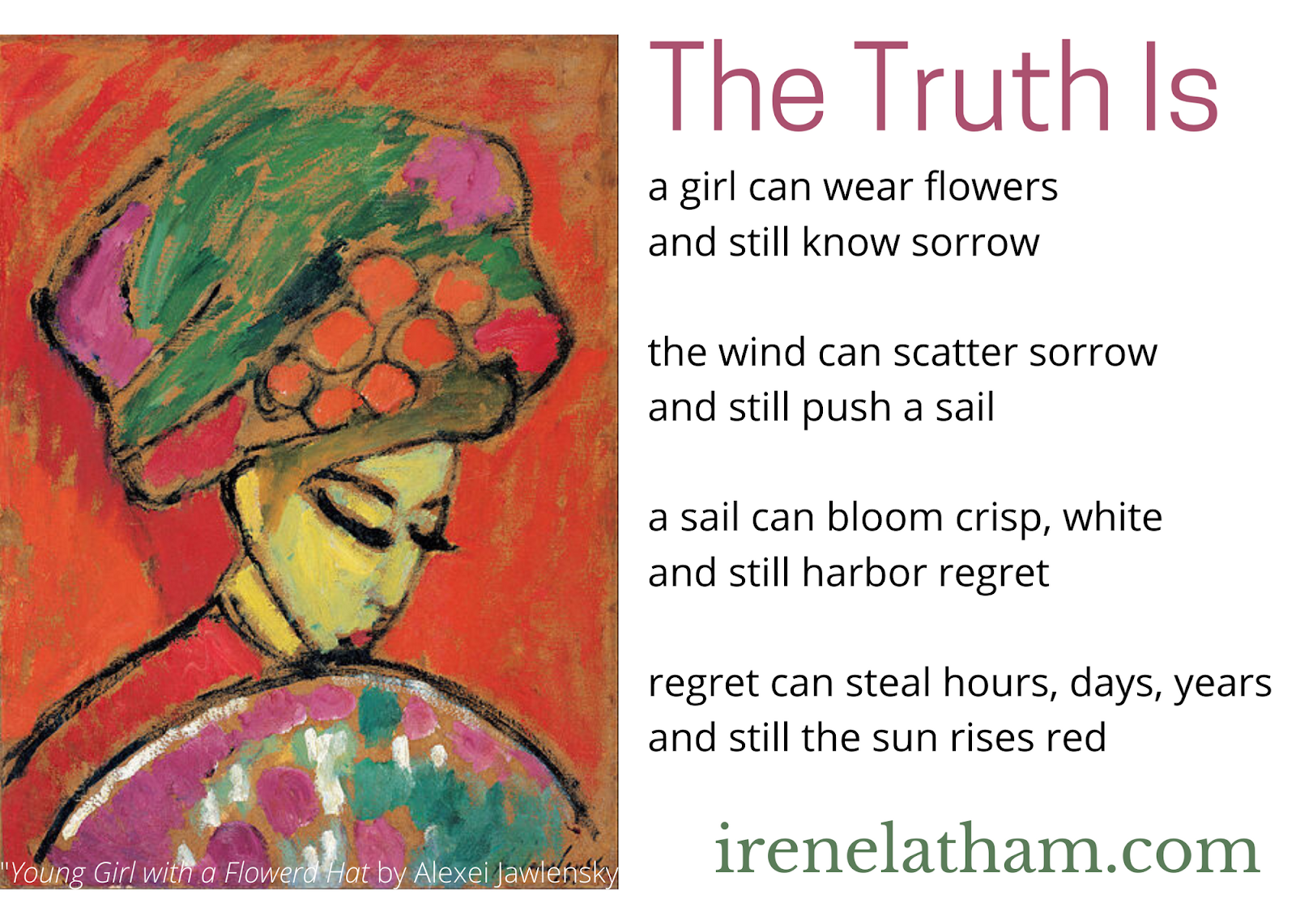Live Your Poem...: ArtSpeak: RED "The Truth Is" poem by Irene Latham