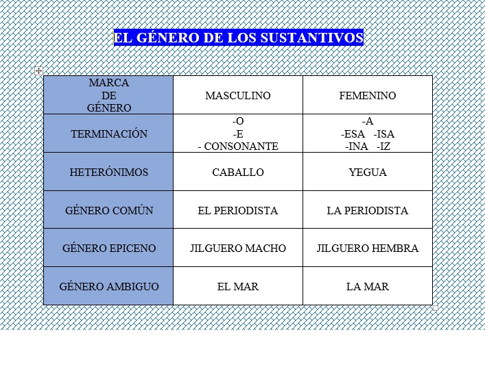 Juan Lengua y Literatura: El género de los sustantivos