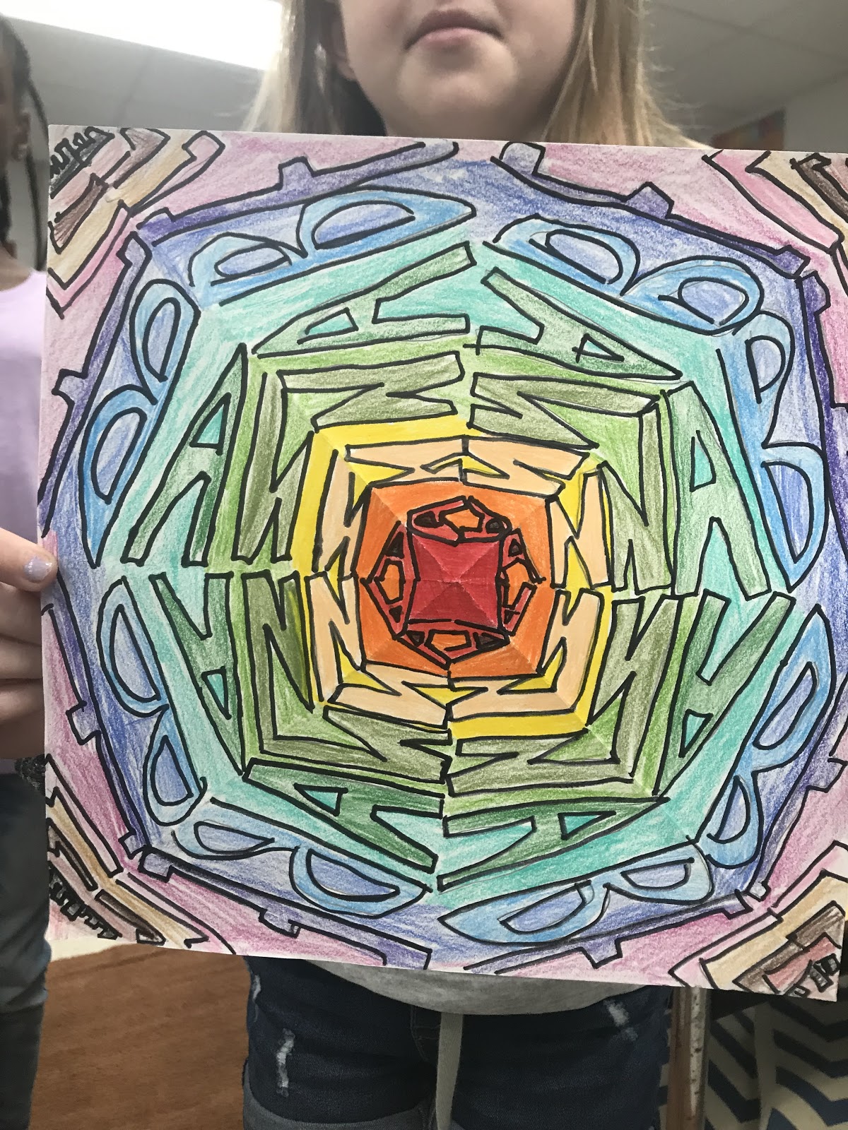 Elements of the Art Room: 5th grade radial symmetrical name art