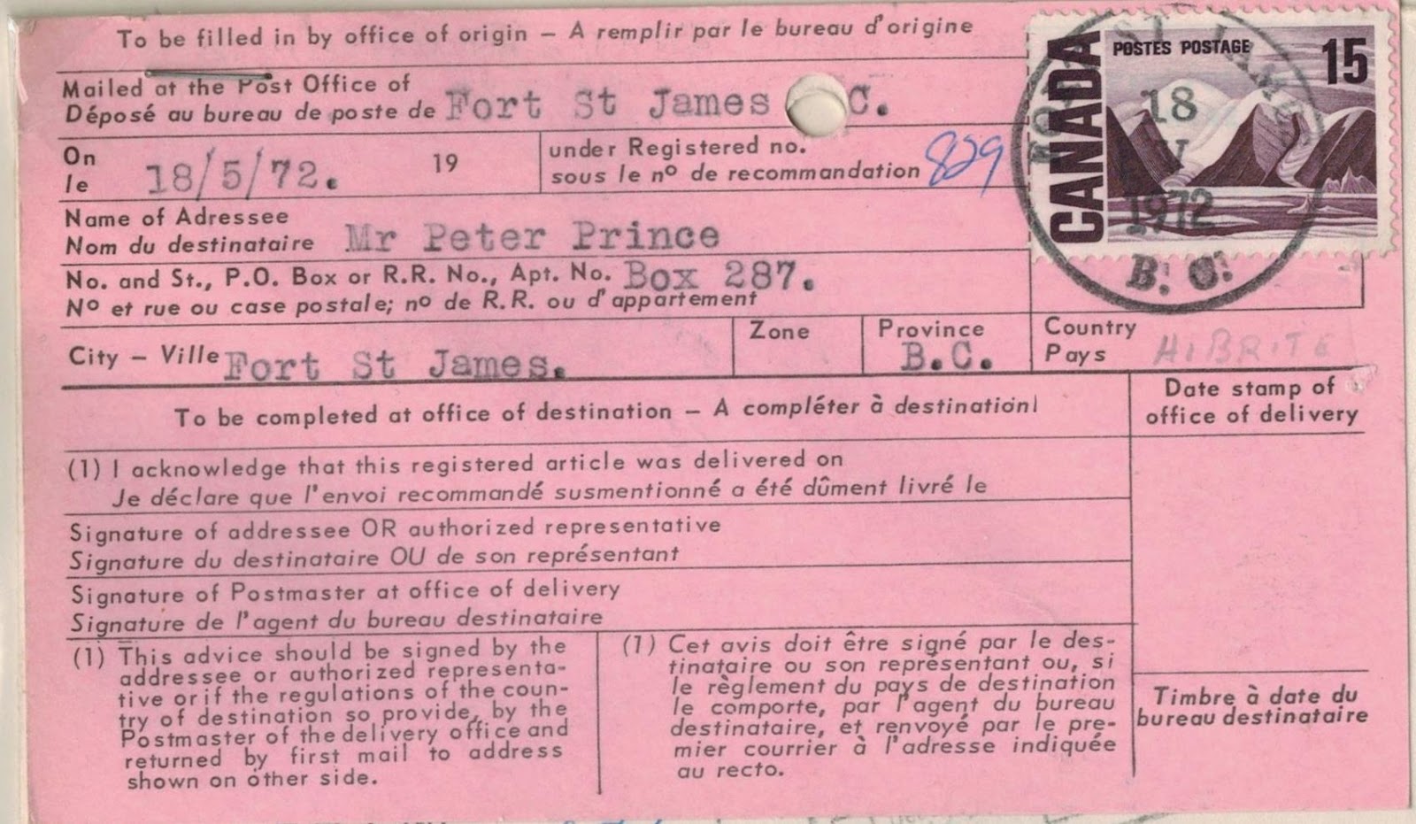 Postal History Corner: Centennial Period Domestic Acnowledgment of ...