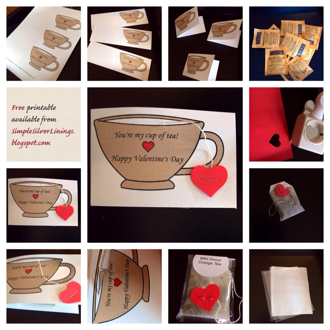 Simple Silver Linings: Make Your Own Tea Favor Valentines - With a Free ...