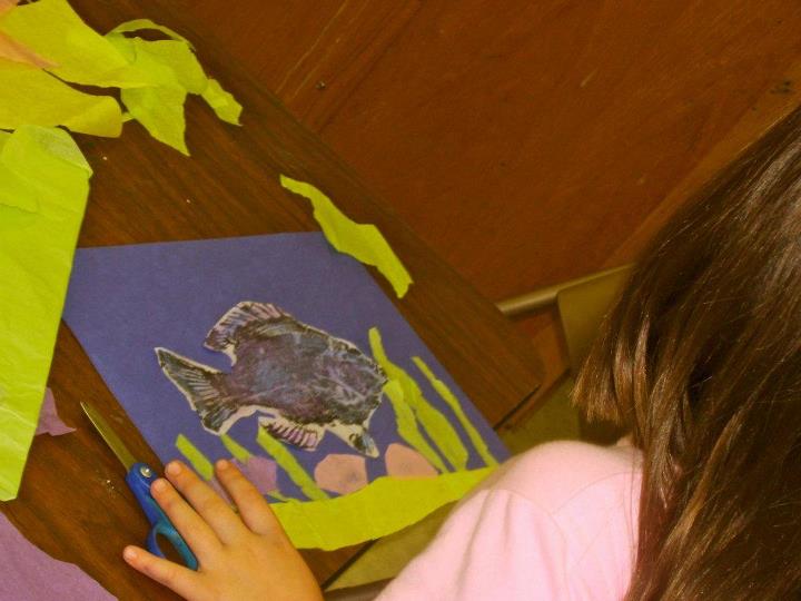 Gyotaku Japanese Fish Printing Ocean Scene