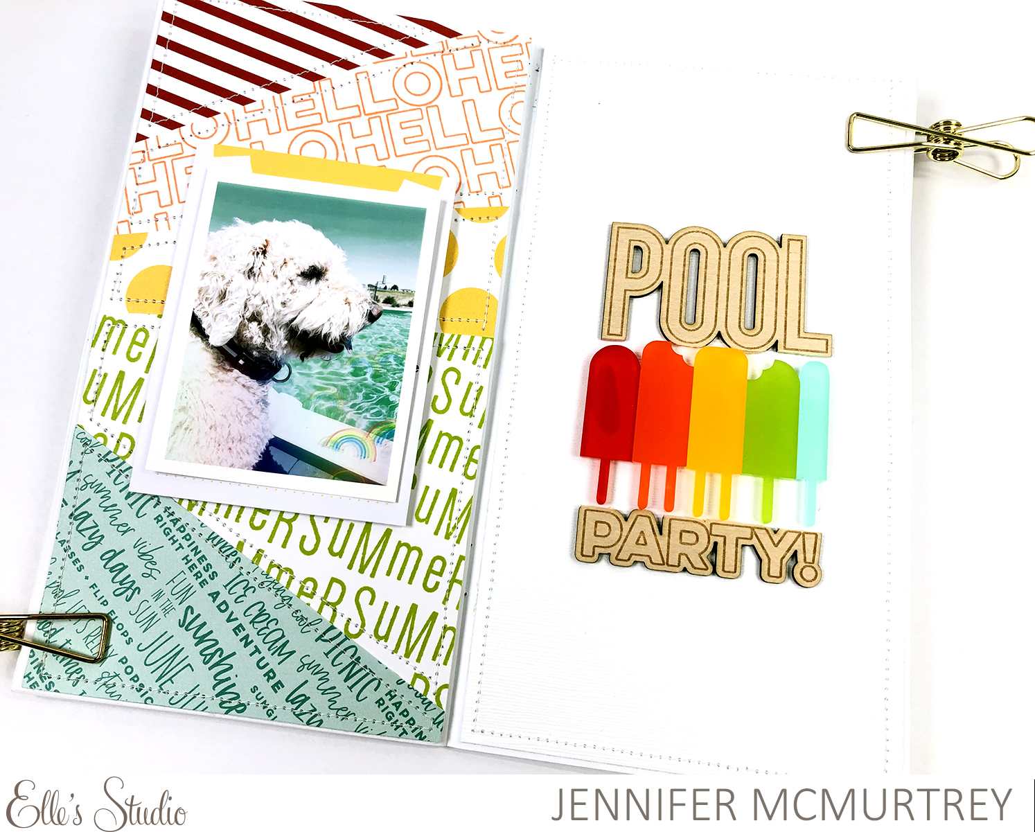 Pool Party Travelers Notebook Layout with Elle's Studio