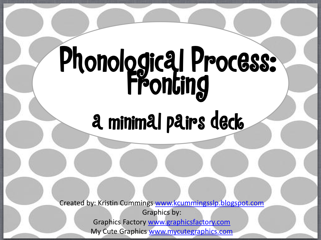 Fronting: A Minimal Pairs Pack | Simply Speech