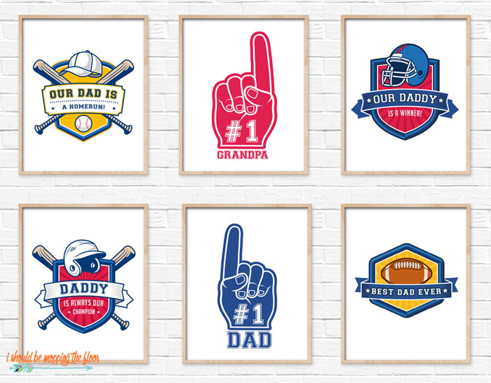 Father's Day Sports Fanatics Printables | i should be mopping the floor