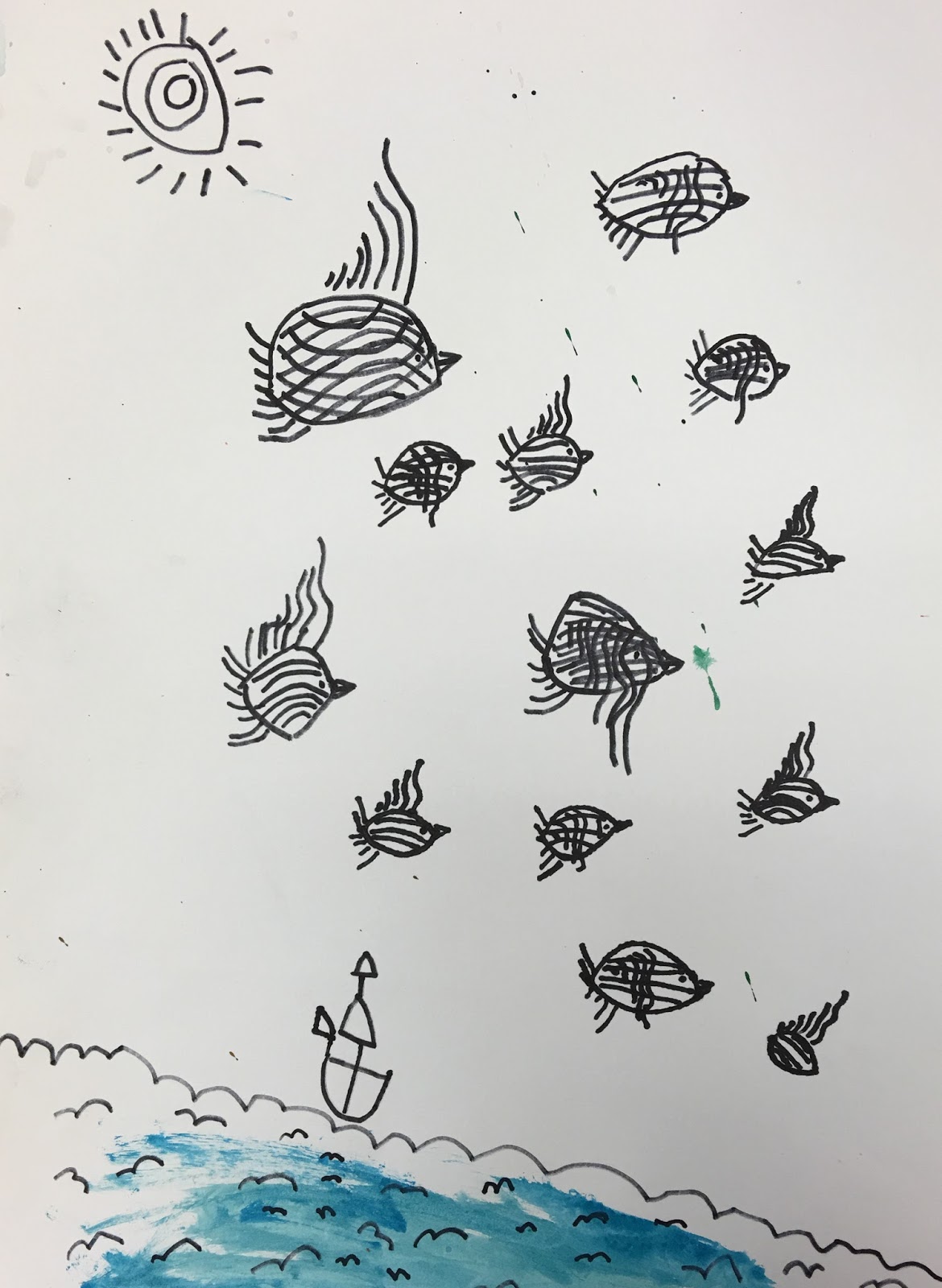 Art Room Blog: 1st Grade Abstract Line Birds--Part of our STEAM Project...